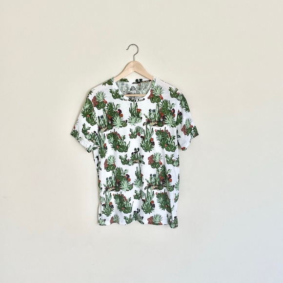 American Rag | Shirts | American Rag Cactus Print All Over White Green ...